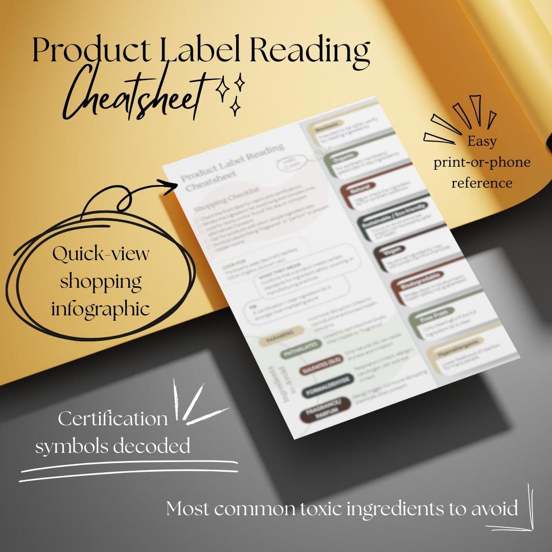 Product Label Reading Cheatsheet, Non-toxic Shopping Guide (PDF ...
