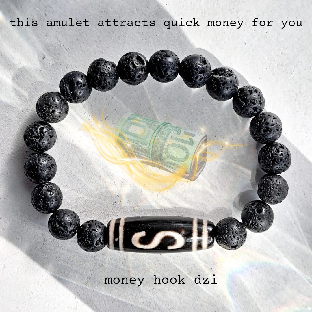 Wealth Catcher / Dzi Bead Money Hook for Energetic Money Fishing / Dzi ...
