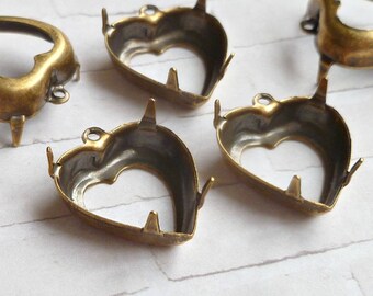 Heart prong setting | Etsy