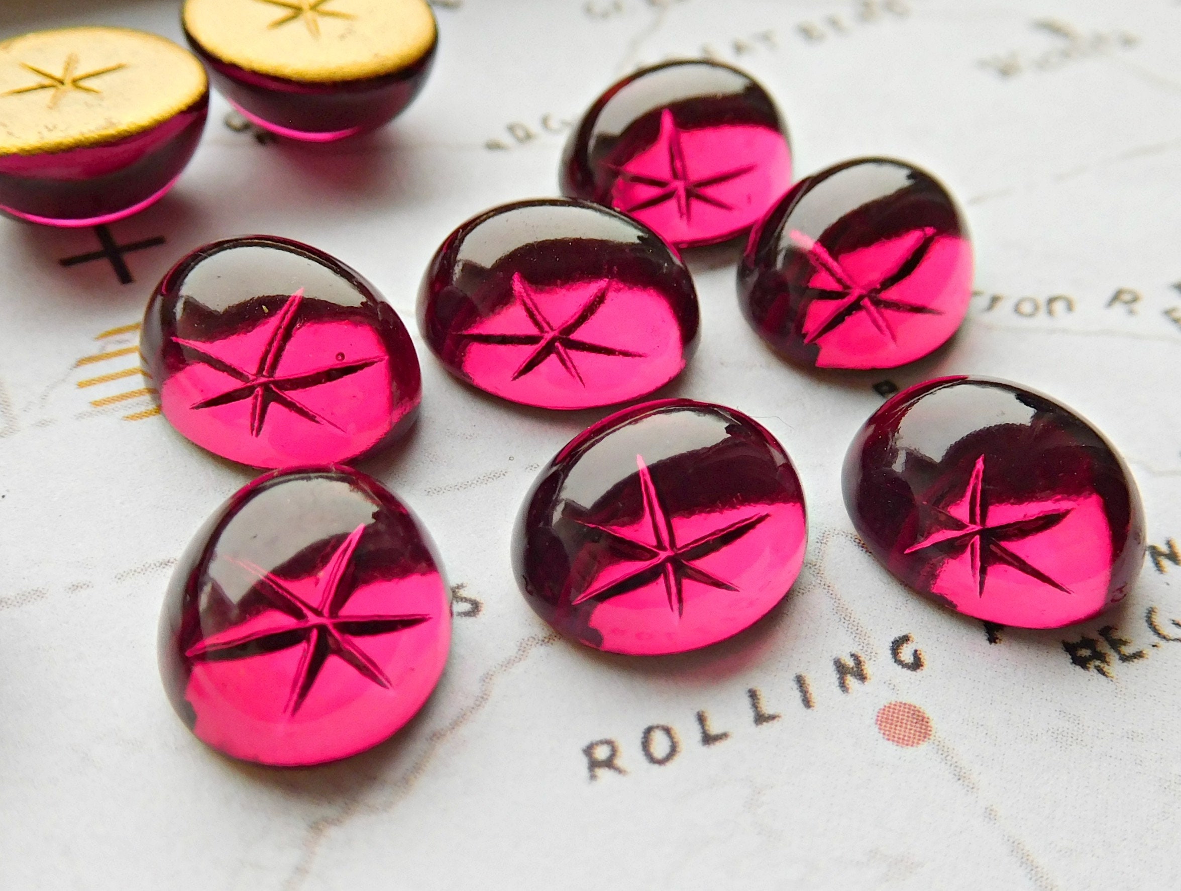 6 Vintage Swarovski Crystal Cabochons 12x10mm Oval Ruby Red - Etsy