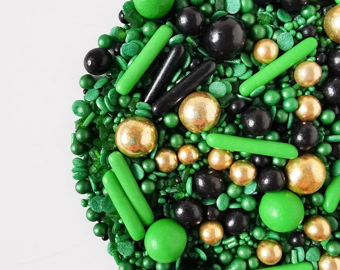 Cake Sprinkles Green Gold Black Football Soccer Party Cake Decorations ...
