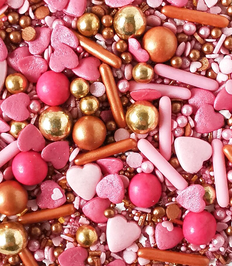 Cake Toppers Edible Luxury Rose Gold PINK Brown Sprinkles Barbie ...