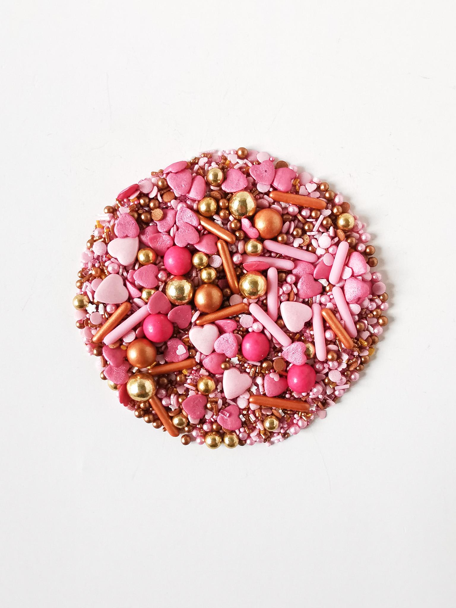 Cake Toppers Edible Luxury Rose Gold PINK Brown Sprinkles Barbie ...