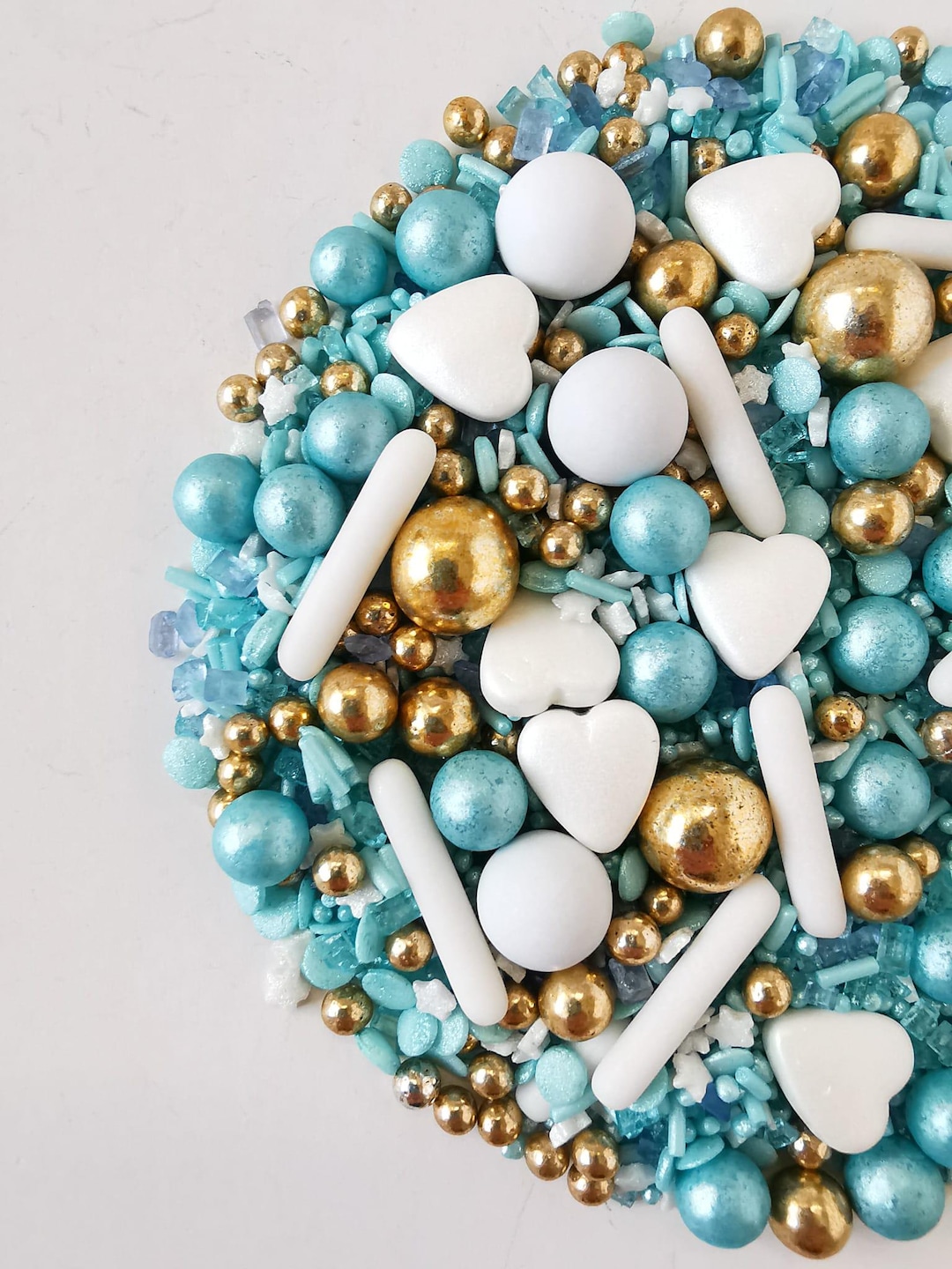 Cake Sprinkles Edible Gold Blue Emerald Turquoise Cake Topper Mermaid ...