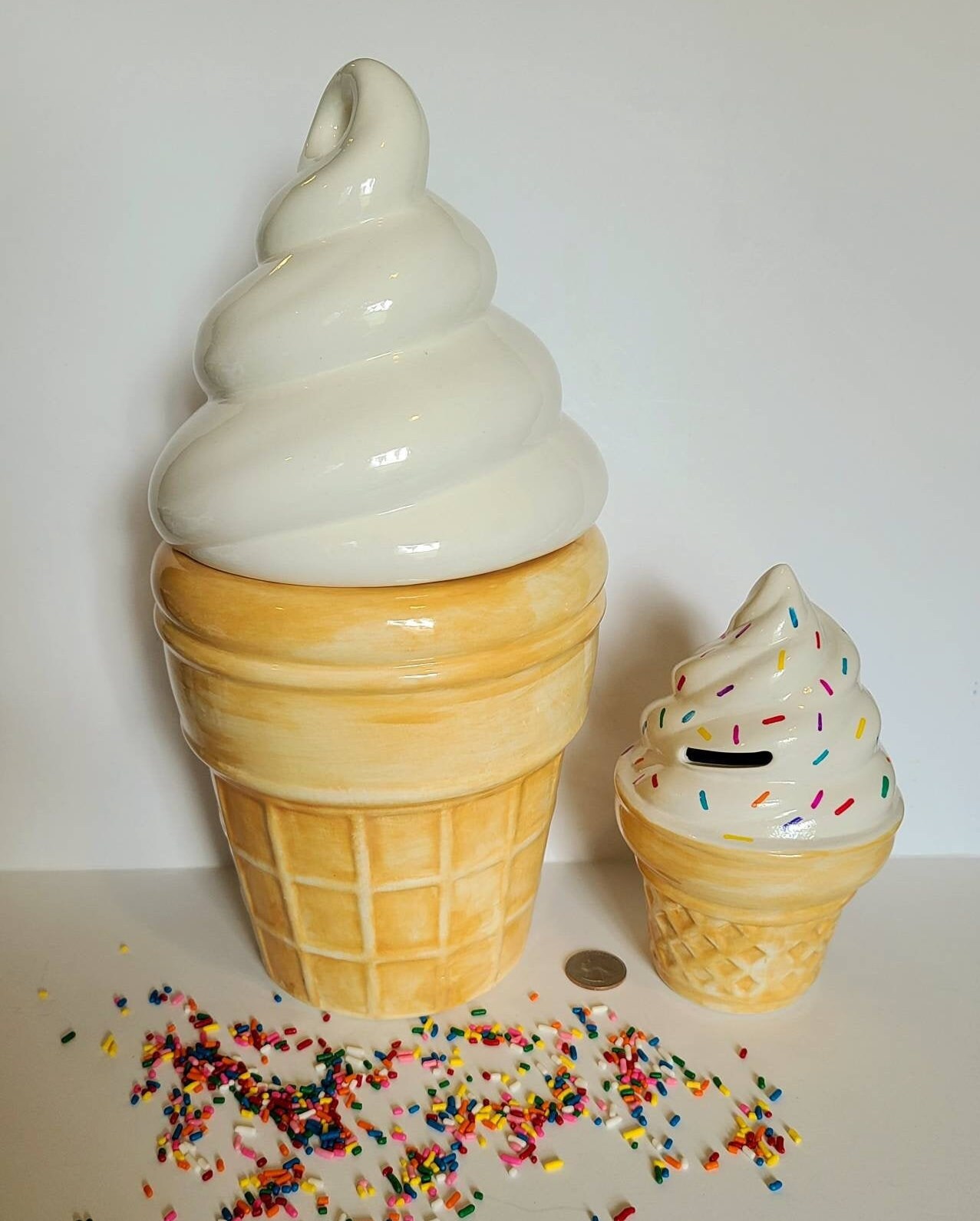 Bank Ice Cream/soft Serve /ice Cream Cone Bank/solid Color/ - Etsy