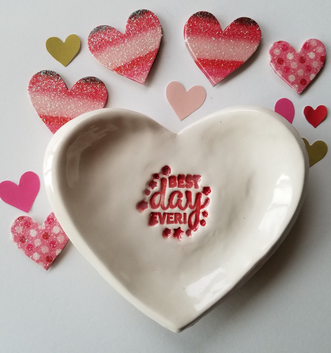 Valentine Gift Heart Shaped Dish Trinket Dish Jewelry Dish Engagement ...