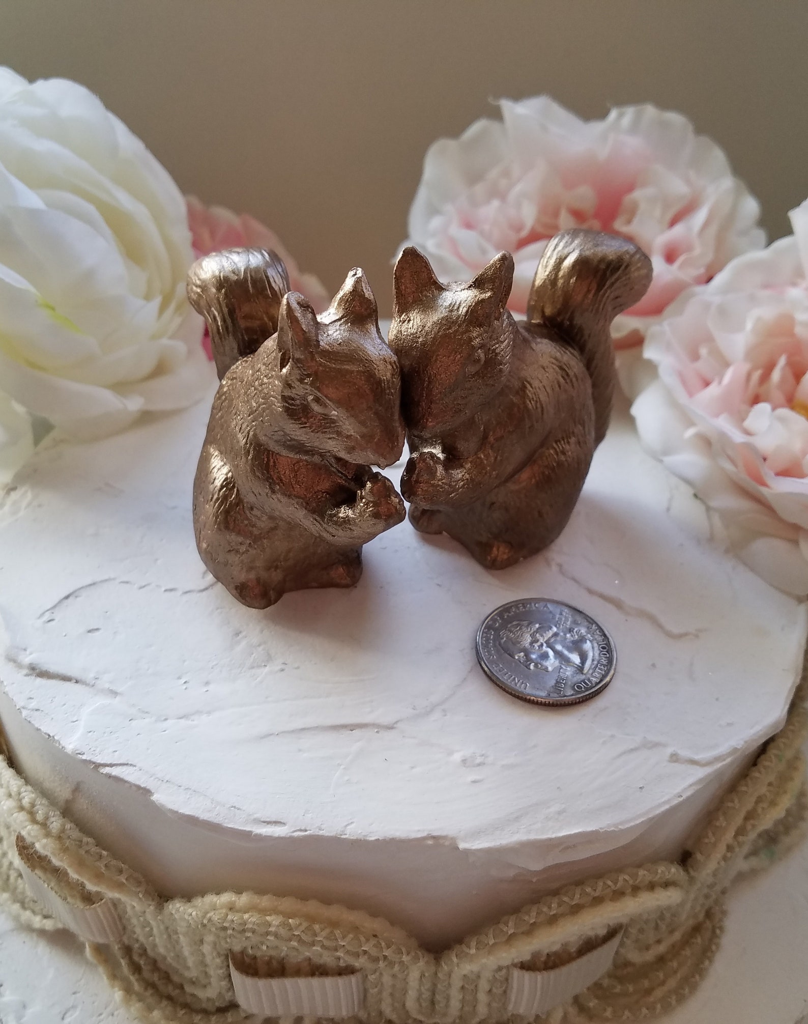 Squirrel Copper Wedding Cake Topper Large in Stock Ceramic | Etsy