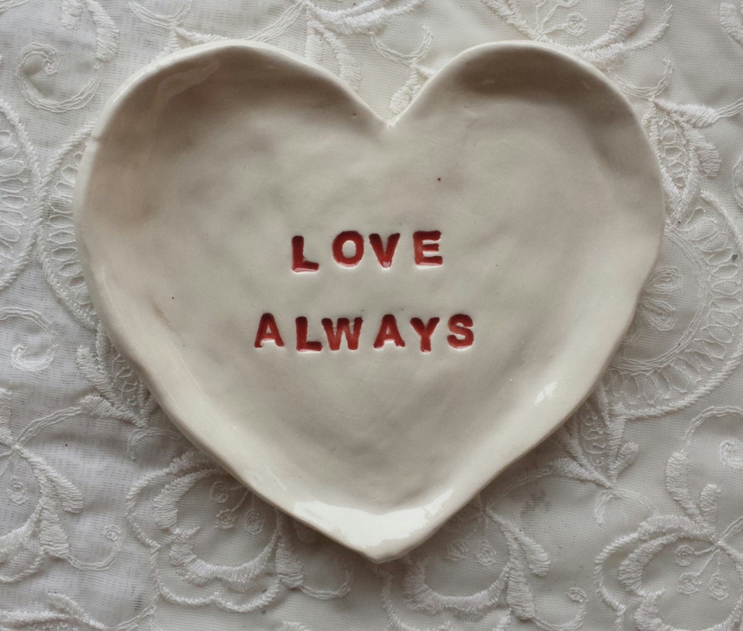 Trinket Dish Love Heart Shaped Dish Trinket Dish Jewelry Dish Love ...