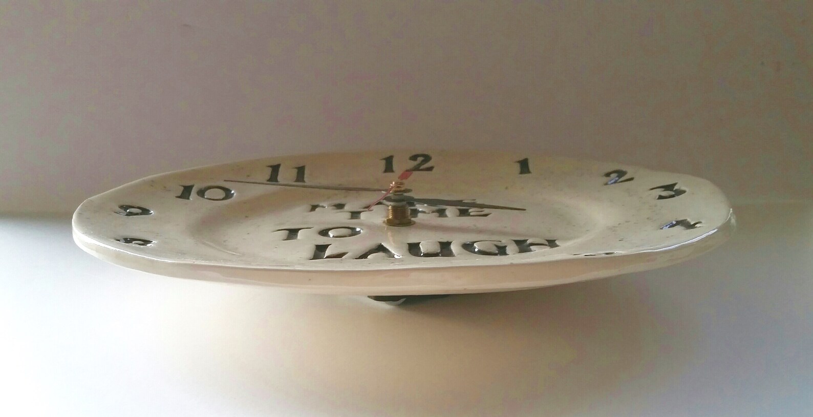Wall Clock With Crown Farmhouse Style Cottage Ceramic 8" Round With a ...