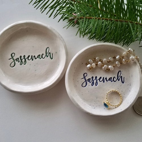 Ceramic Trinket Dish Outlander Thistle Design Gift Jewelry | Etsy