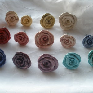 Rose Knobs Hardware Nursery Hardware Kitchen Hardware Bright Red Home ...