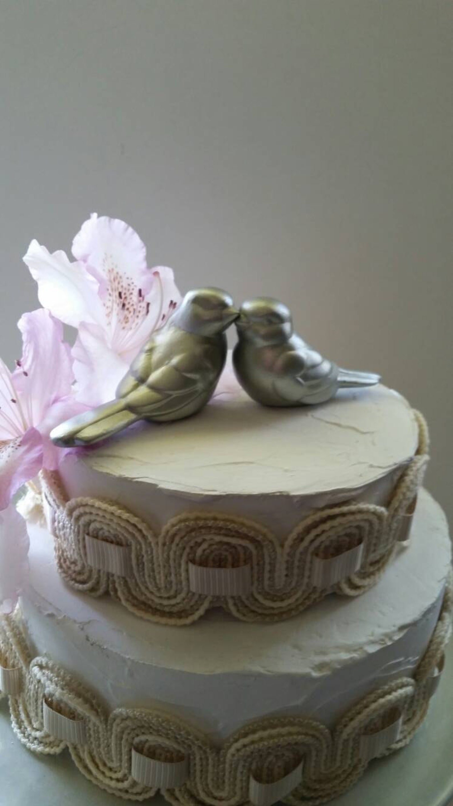 Birds Cake Topper Wedding Cake Topper Silver Love Birds Home | Etsy