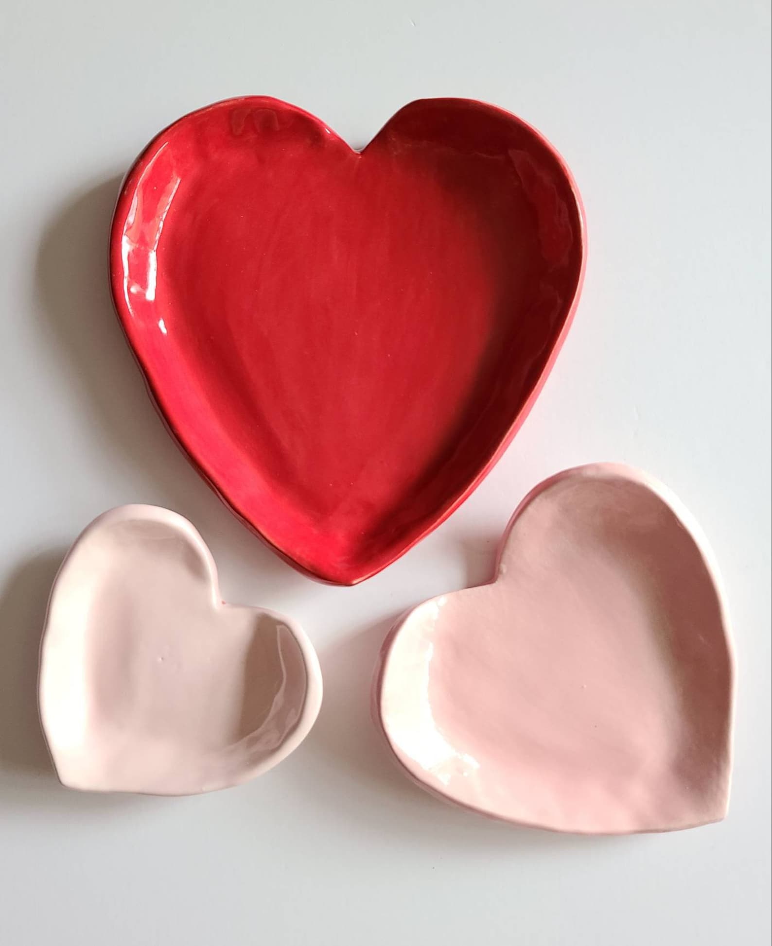Ceramic Heart Shaped Valentine Hearts Gift Set Handmade Three - Etsy