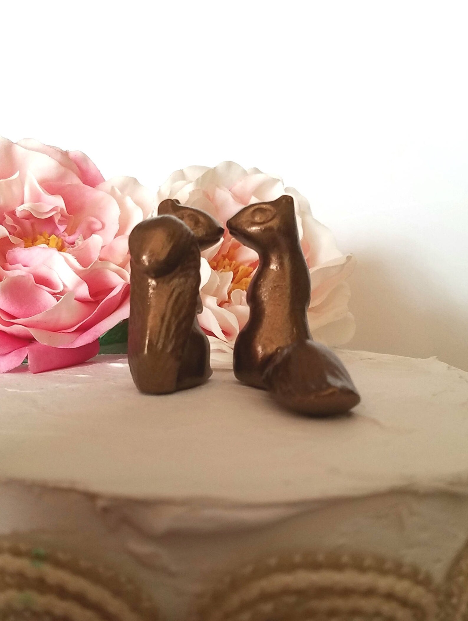 Copper Wedding Cake Topper in Stock Adorable Ceramic Squirrels in Love ...