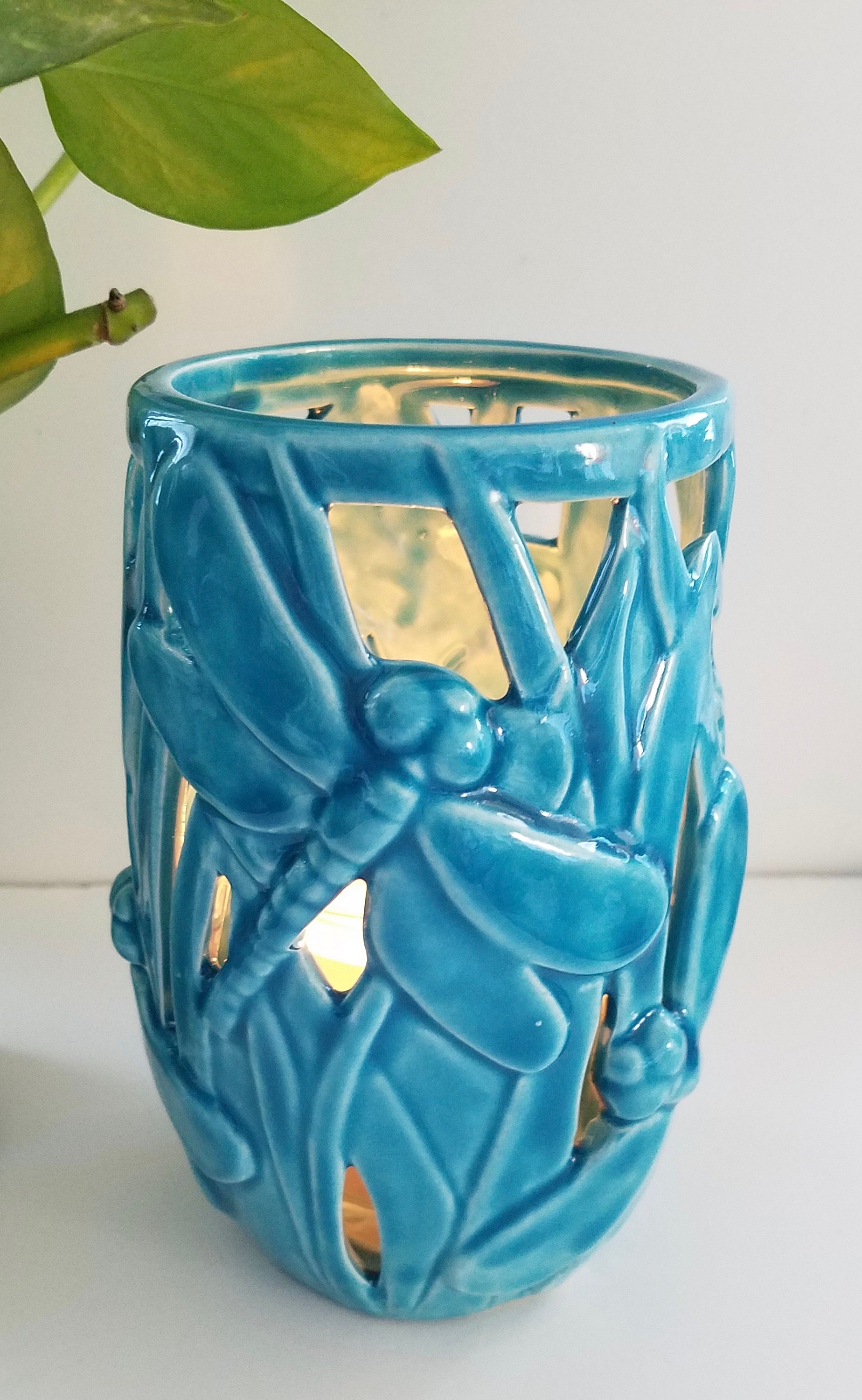 Dragonfly Votive or Vessel Outlander Inspired Ceramic Design - Etsy