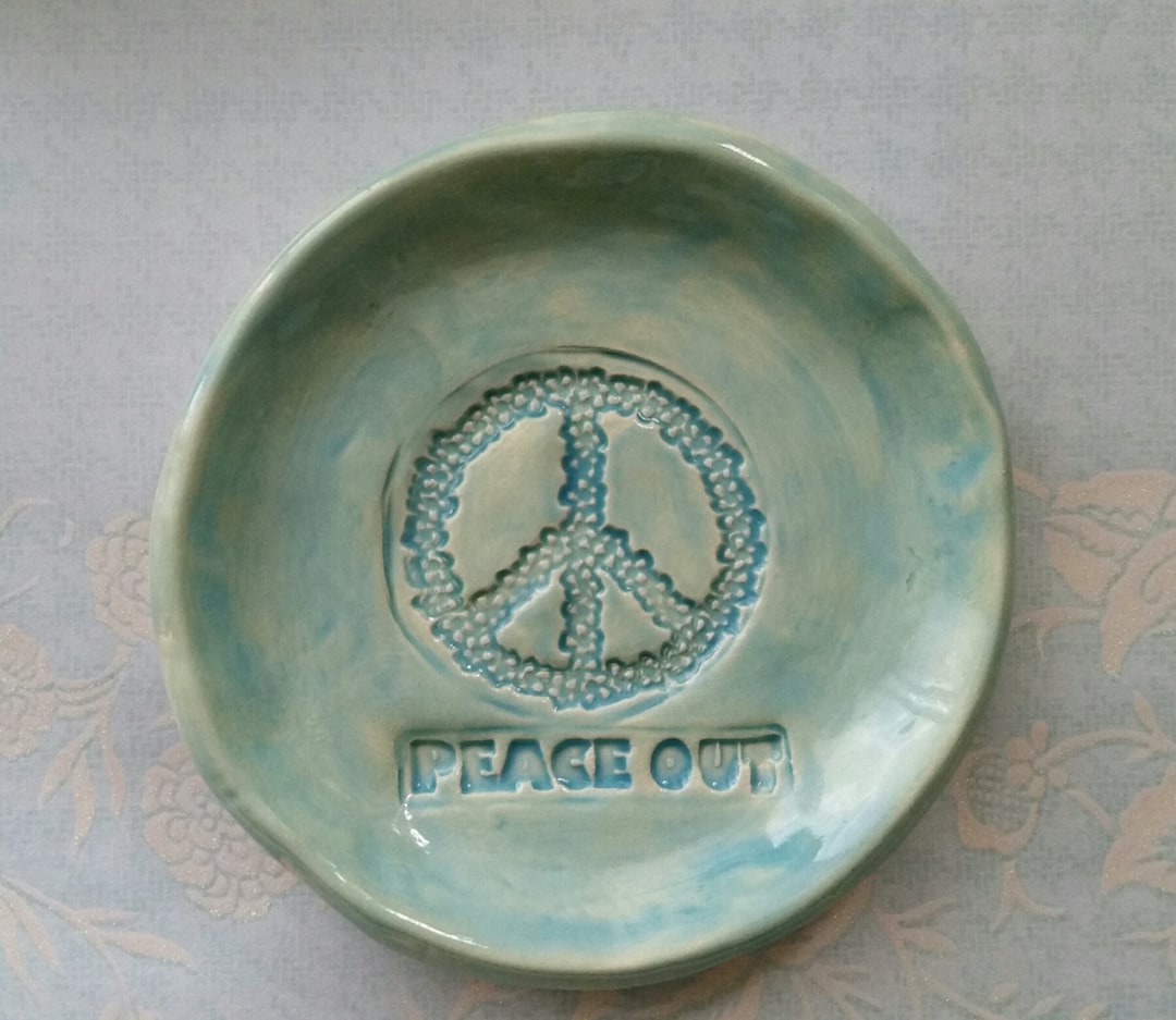 Peace Trinket Dish Peace Out Jewelry Dish Tea Bag Holder Peace Home ...