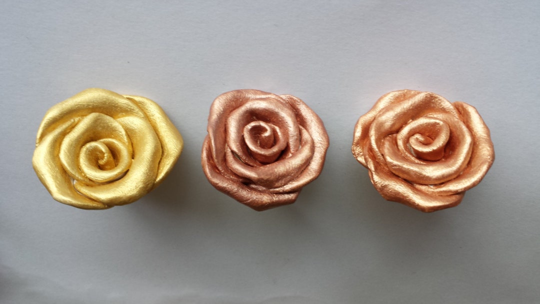 Magnets Rose Magnets Satin Golds Rose Flower Hardware Ceramic Magnets ...