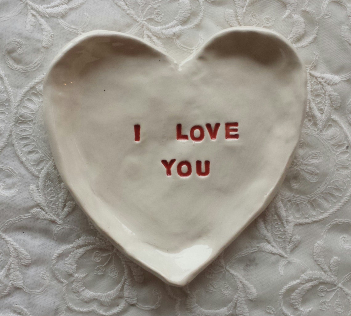 Heart Shaped Trinket Dish/ Valentine Gift Dish /I Love Us | Etsy