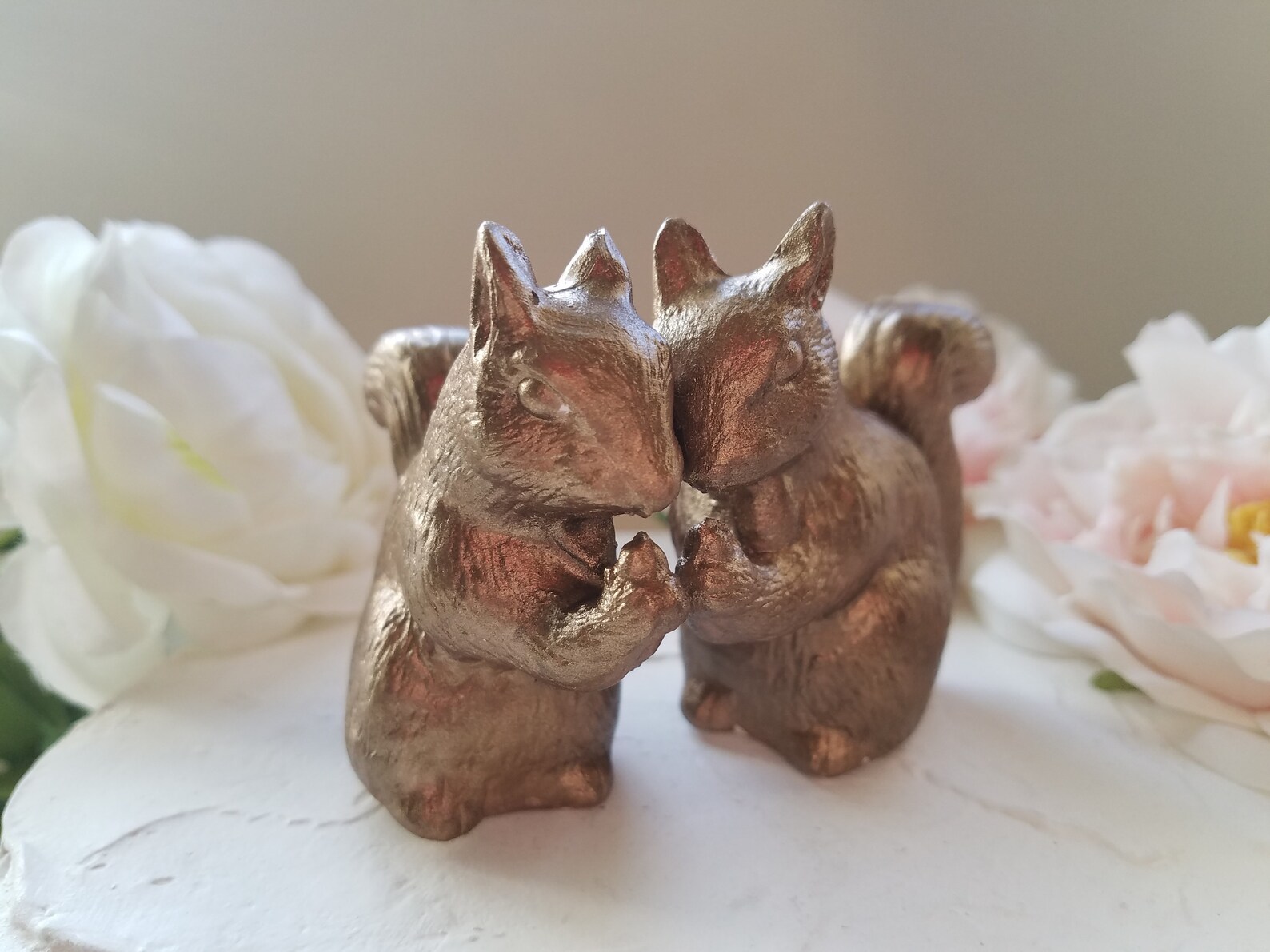 Squirrel Copper Wedding Cake Topper Large in Stock Ceramic | Etsy