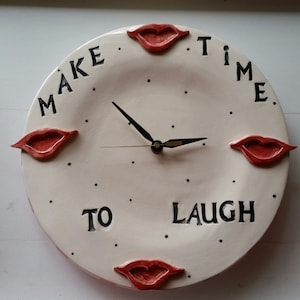 Wall Clock Comedy Humor Wall Decor Make Time to Laugh Ceramic Funny ...