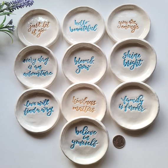 Ring Dish Quotes To My Daughter Gift From Mom, Ceramic Trinket Tray