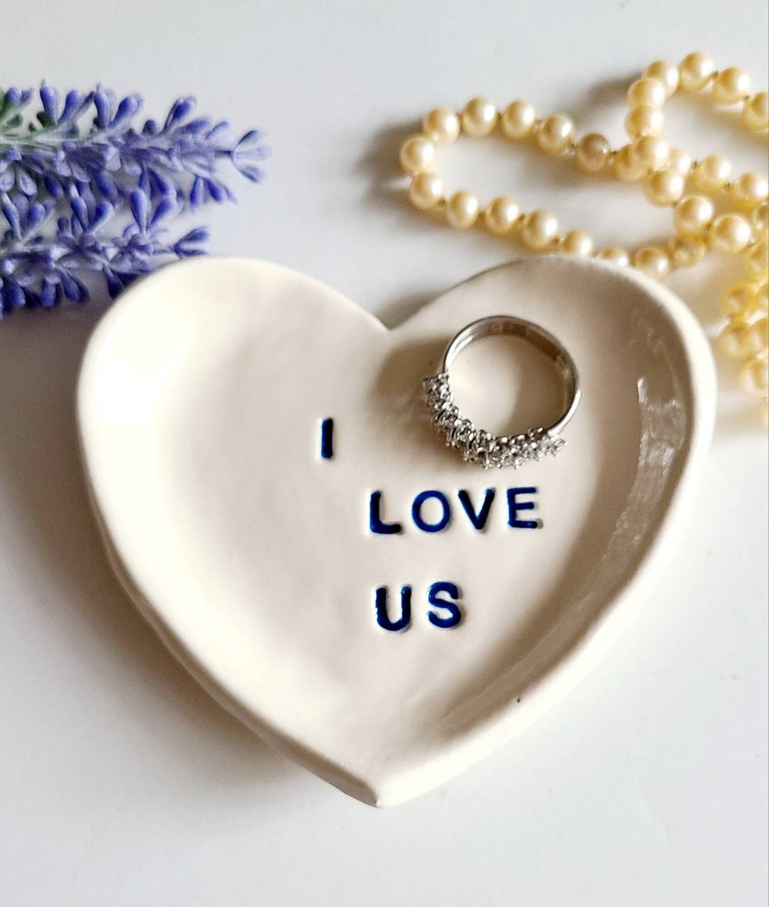Heart Shaped Trinket Dish/ Valentine Gift Dish /I Love Us /wedding ...