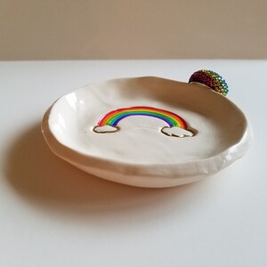 Rainbow Gay Pride Trinket Dish Wedding Friendship Ceramic With Gold ...