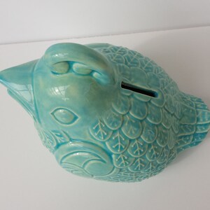 Bank Bird Bank Aqua Modern Vintage Graduation Gift Home Decor Gift ...