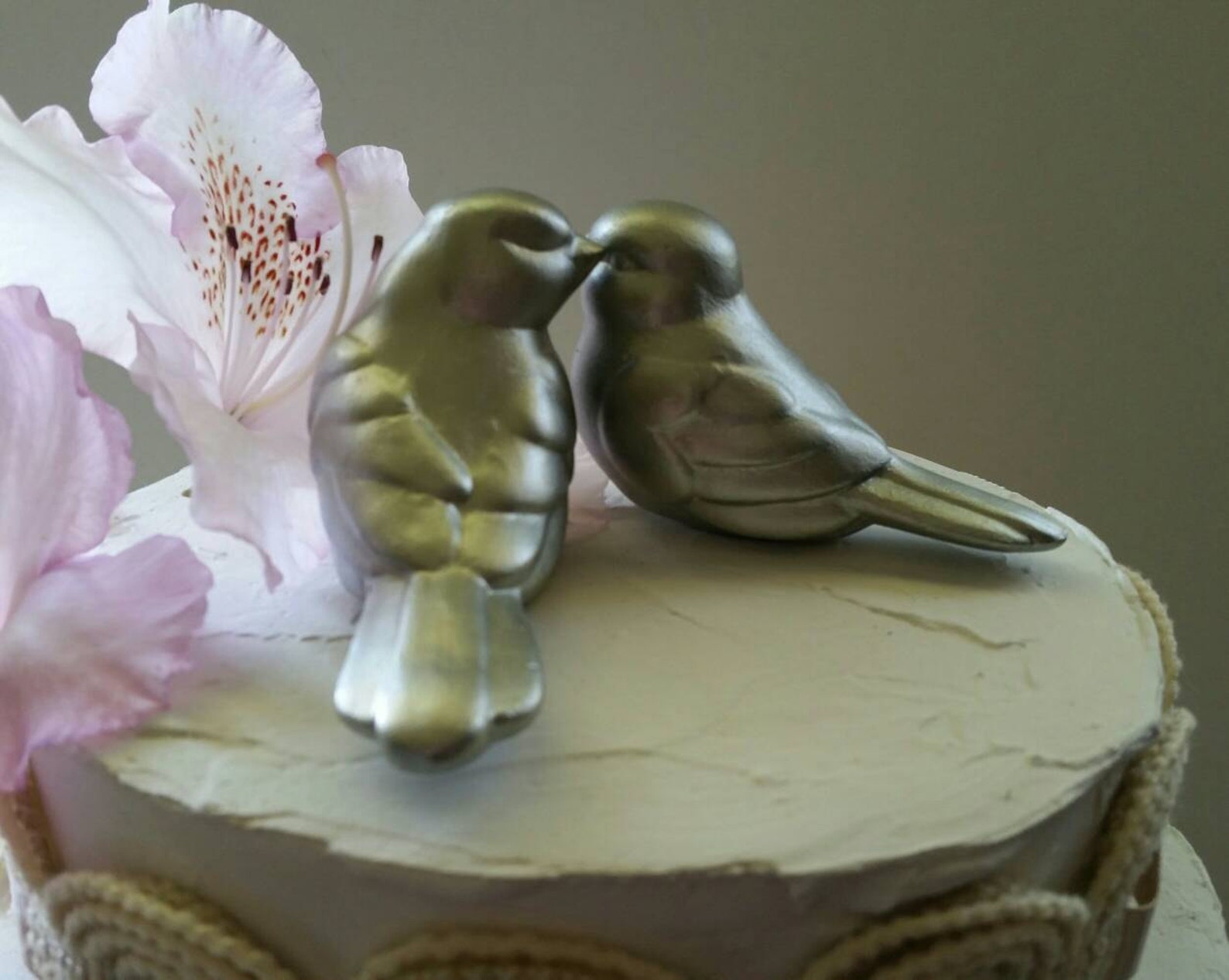 Birds Cake Topper Wedding Cake Topper Silver Love Birds Home | Etsy