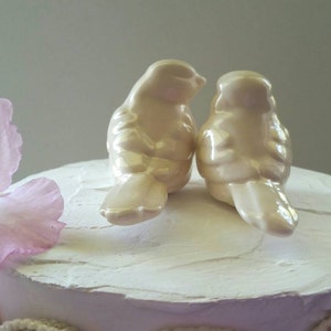 Wedding Cake Topper White/eggshell Color Love Birds/elegant Wedding ...
