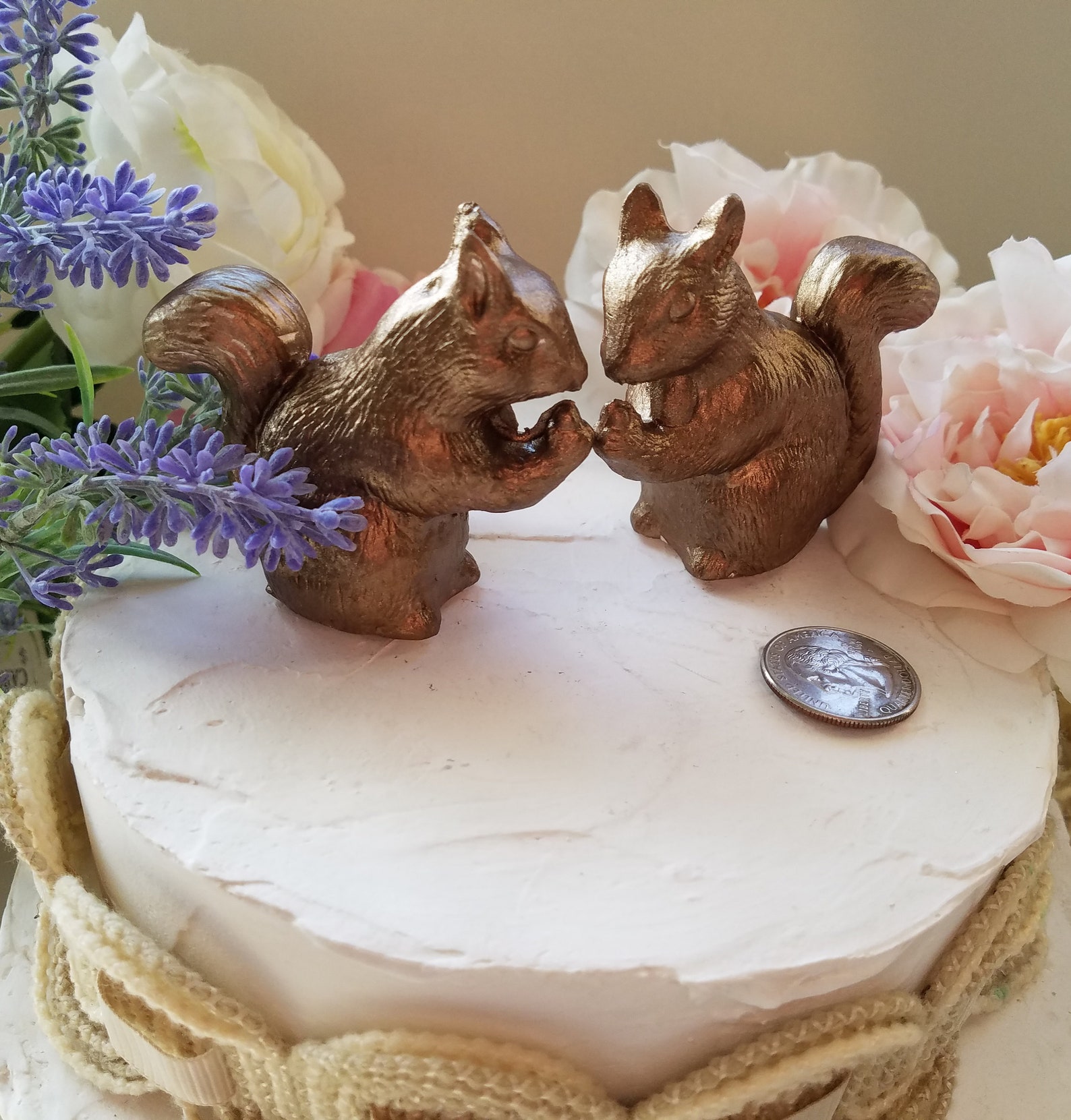 Squirrel Copper Wedding Cake Topper Large in Stock Ceramic | Etsy