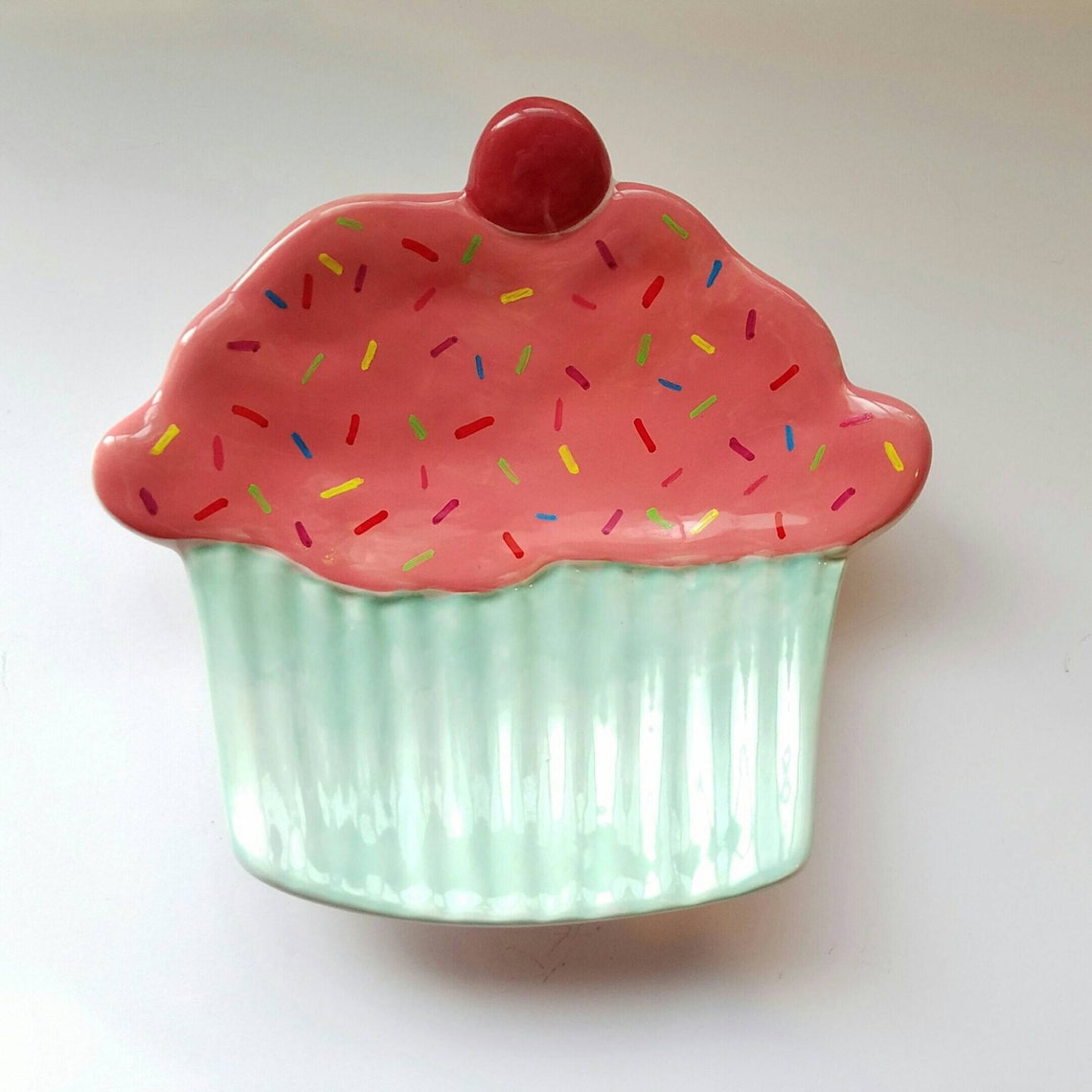 Cupcake Plate Sandwich Spoon Rest Soap Dish With Speckles - Etsy
