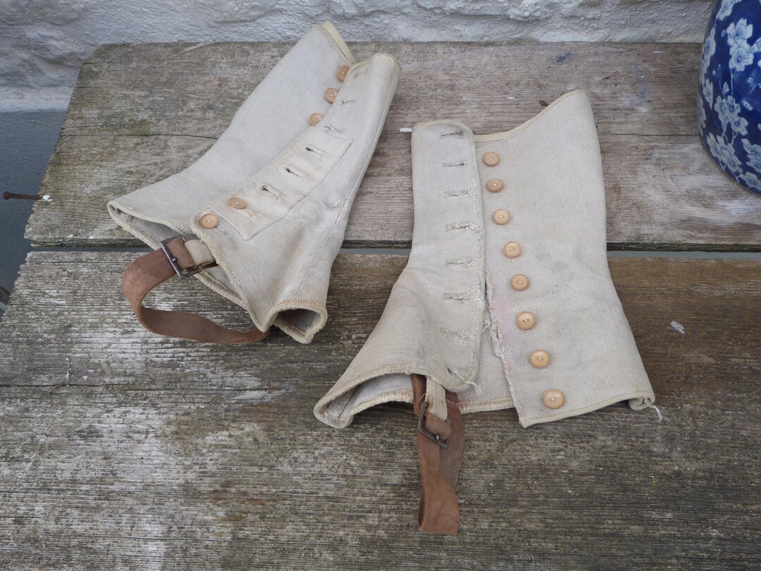 Vintage Antique 1900 French Linen Men Gaiters - Etsy