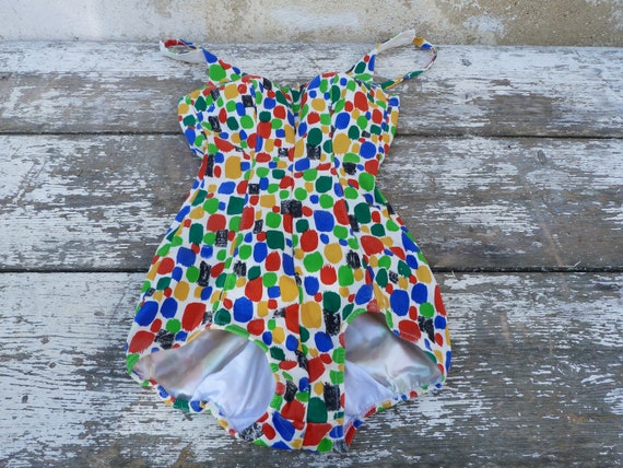 Vintage 1950/1960 swim suit one piece muticolored swi… - Gem