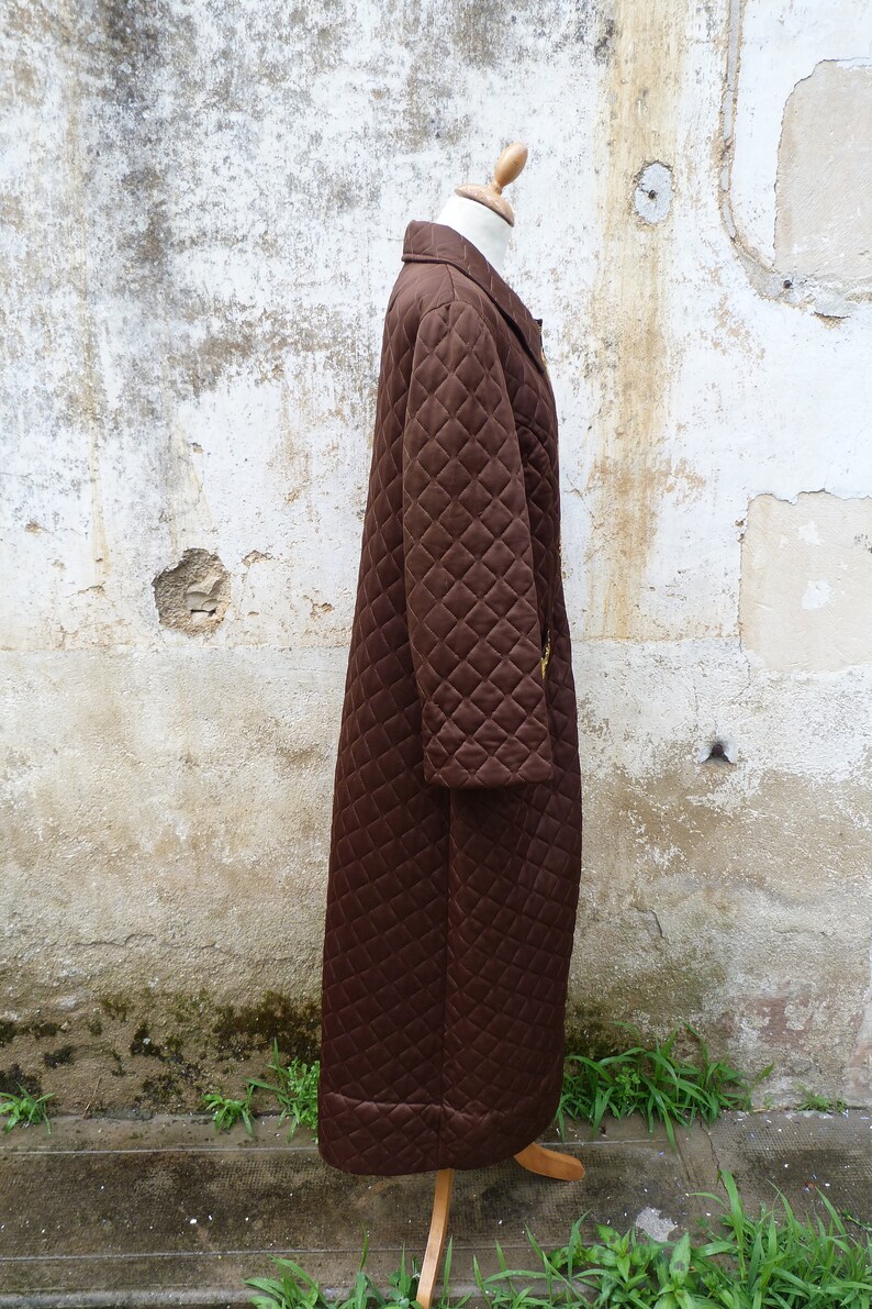 Vintage 1960/1970 French Quilted Brown Robe With Folk Trims - Etsy