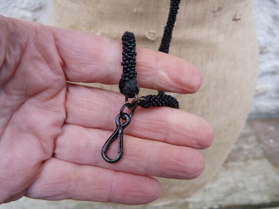 Vintage old French Victorian 1890/1900 long black ti… - Gem