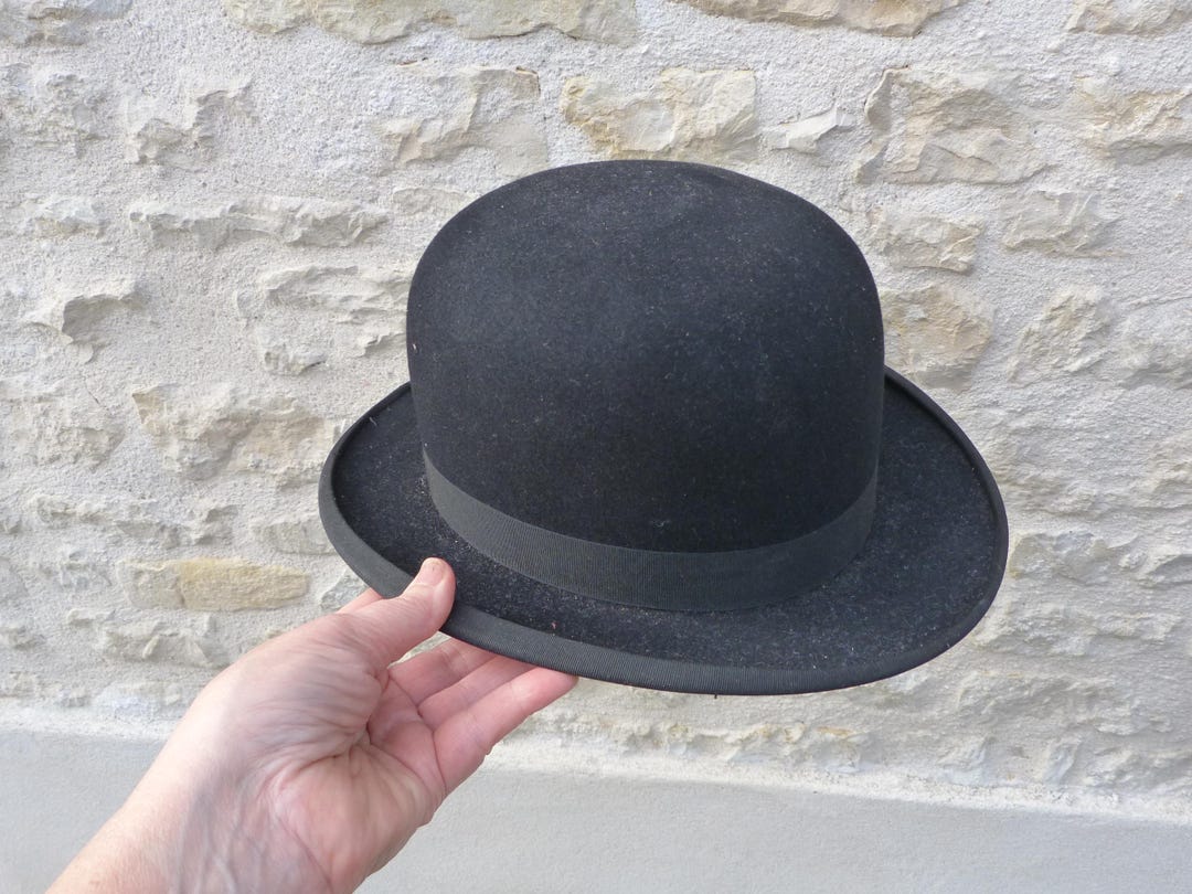 Vintage 1900 Old DERBY HAT Black Felt Bowler Hat From England - Etsy