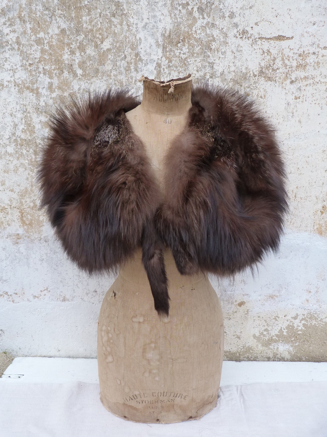 Vintage Antique 1930s/1950s French Silver Fox Fur Stole Wrap Scarf ...