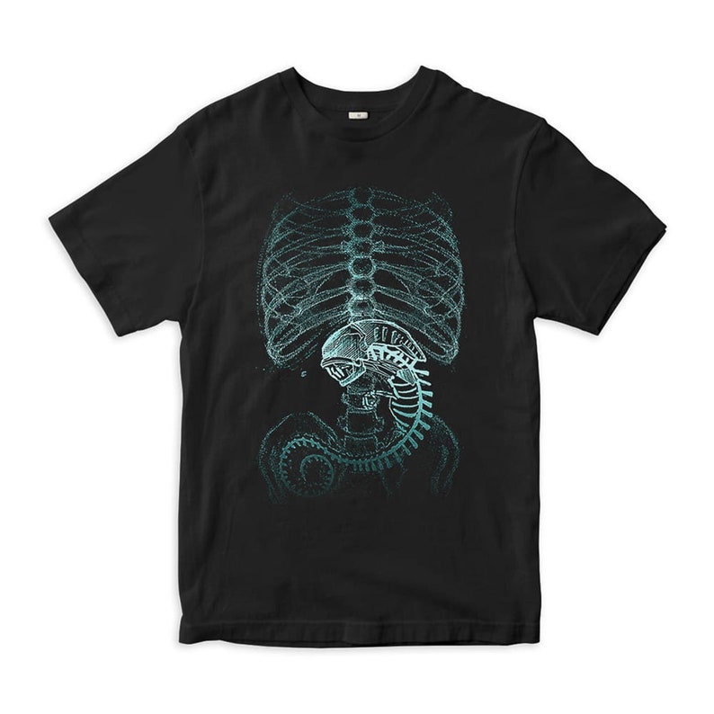 Alien X-ray T-shirt / Xenomorph Anatomy 100% Cotton Tee / Men's Women's ...