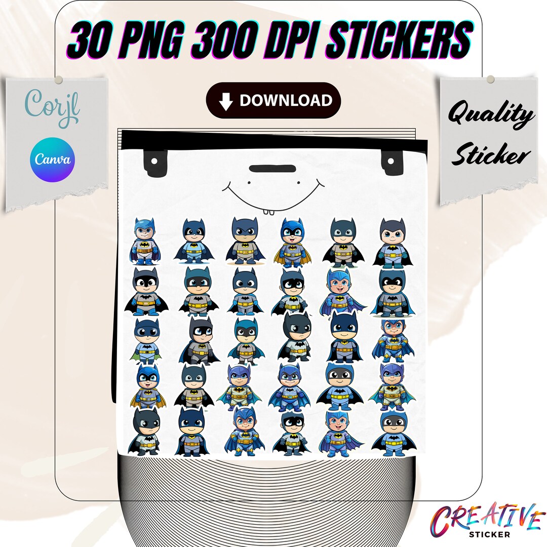 Baby Batman Digital Sticker Set , Baby Batman Art - Etsy