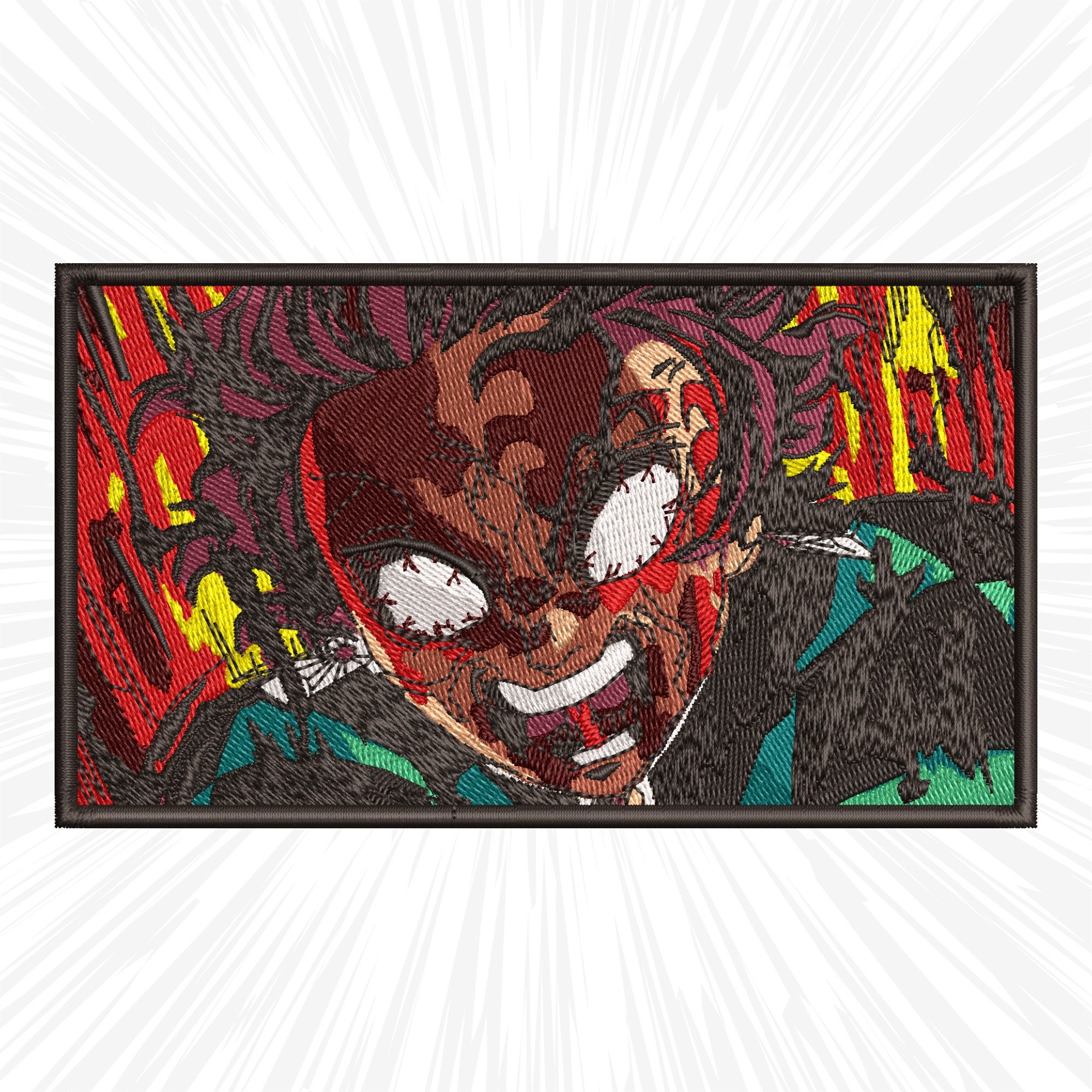 Embroidery Angry Tanjiro Kamado Design 67 Anime Demon Slayer Inspired ...