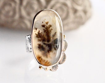 Dendritic Agate Ring | Etsy