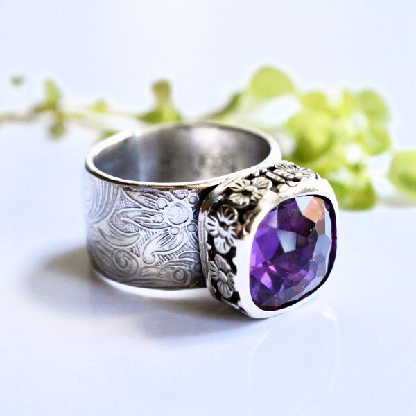 Square Stone Ring - Etsy