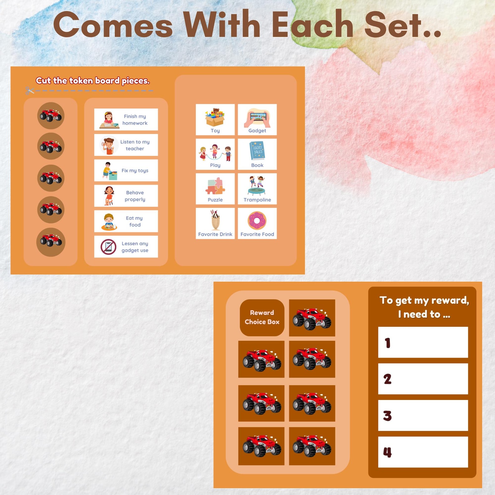 Kids Token Economy Board, Behavior Reward Chart (3, 5 & 10 Tokens) - Etsy