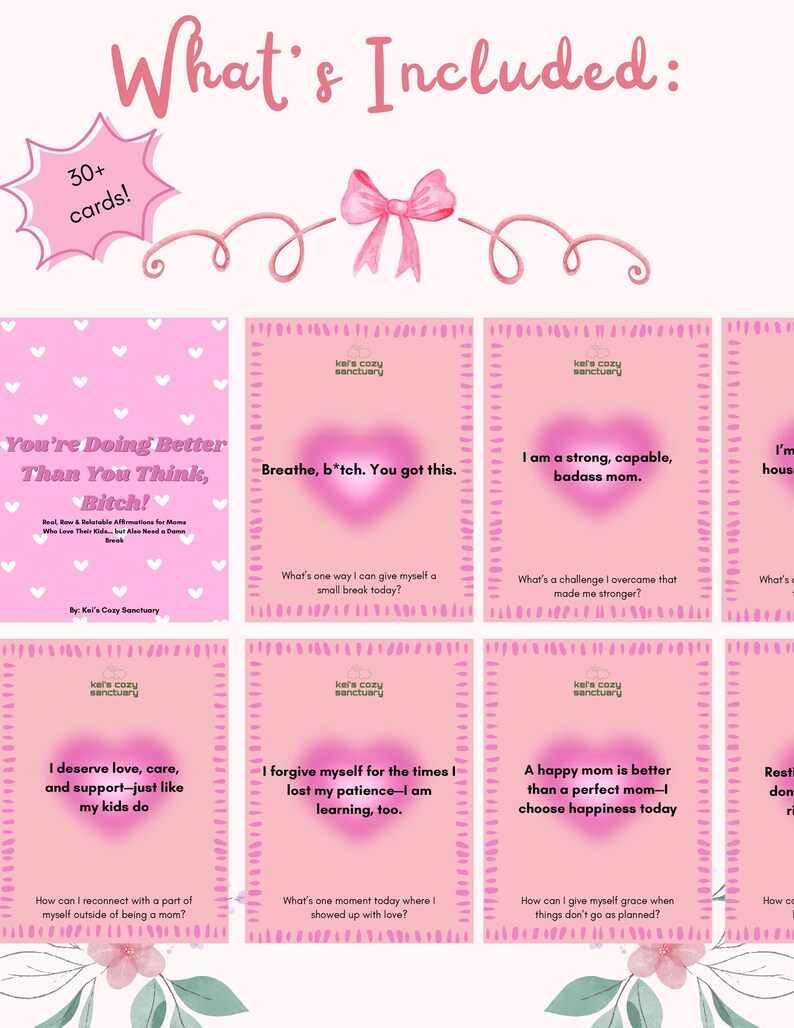 Affirmation Cards for Mom, Mothers With Prompts | Printable for Moms ...