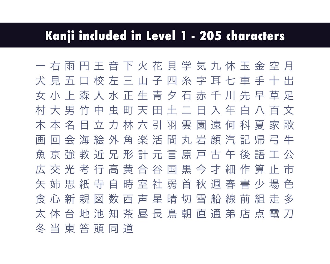 Japanese Kanji Workbook Level1 (basic) - Master Japanese With Printable ...