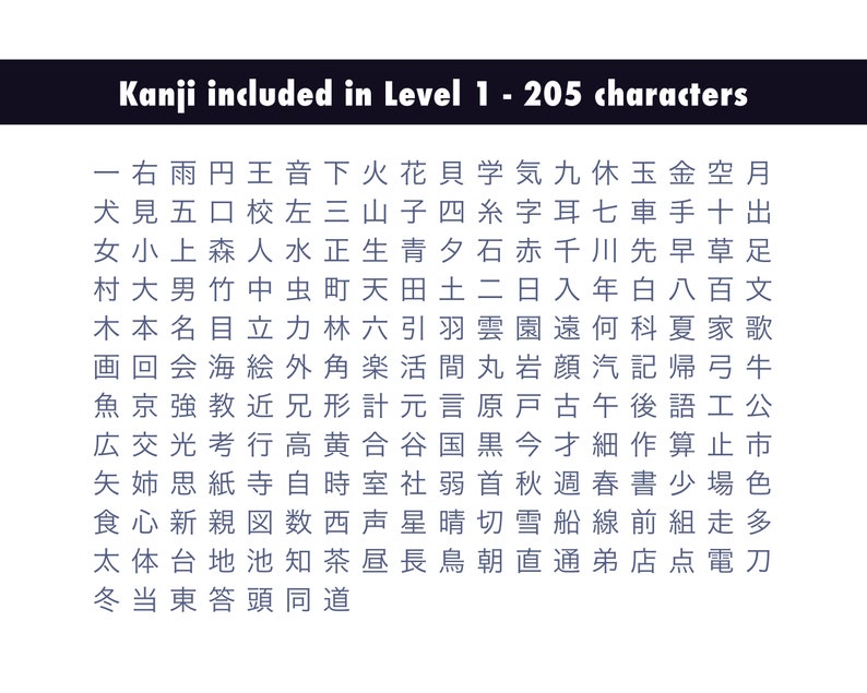 Japanese Kanji Workbook Level1 (basic) - Master Japanese With Printable ...