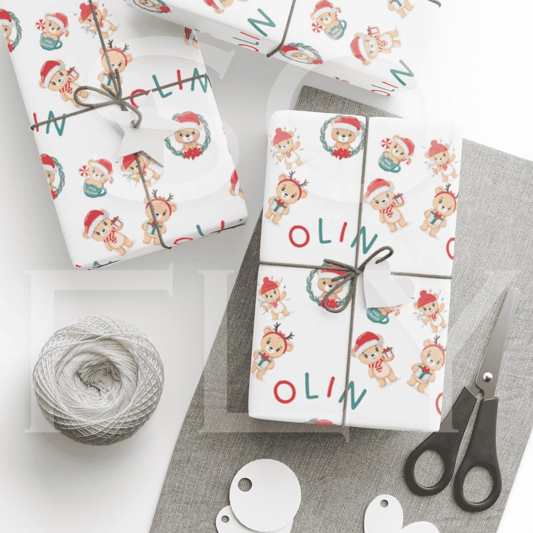 Personalized Christmas Wrapping Paper – Cartoon Kids Gift Wrap - Etsy