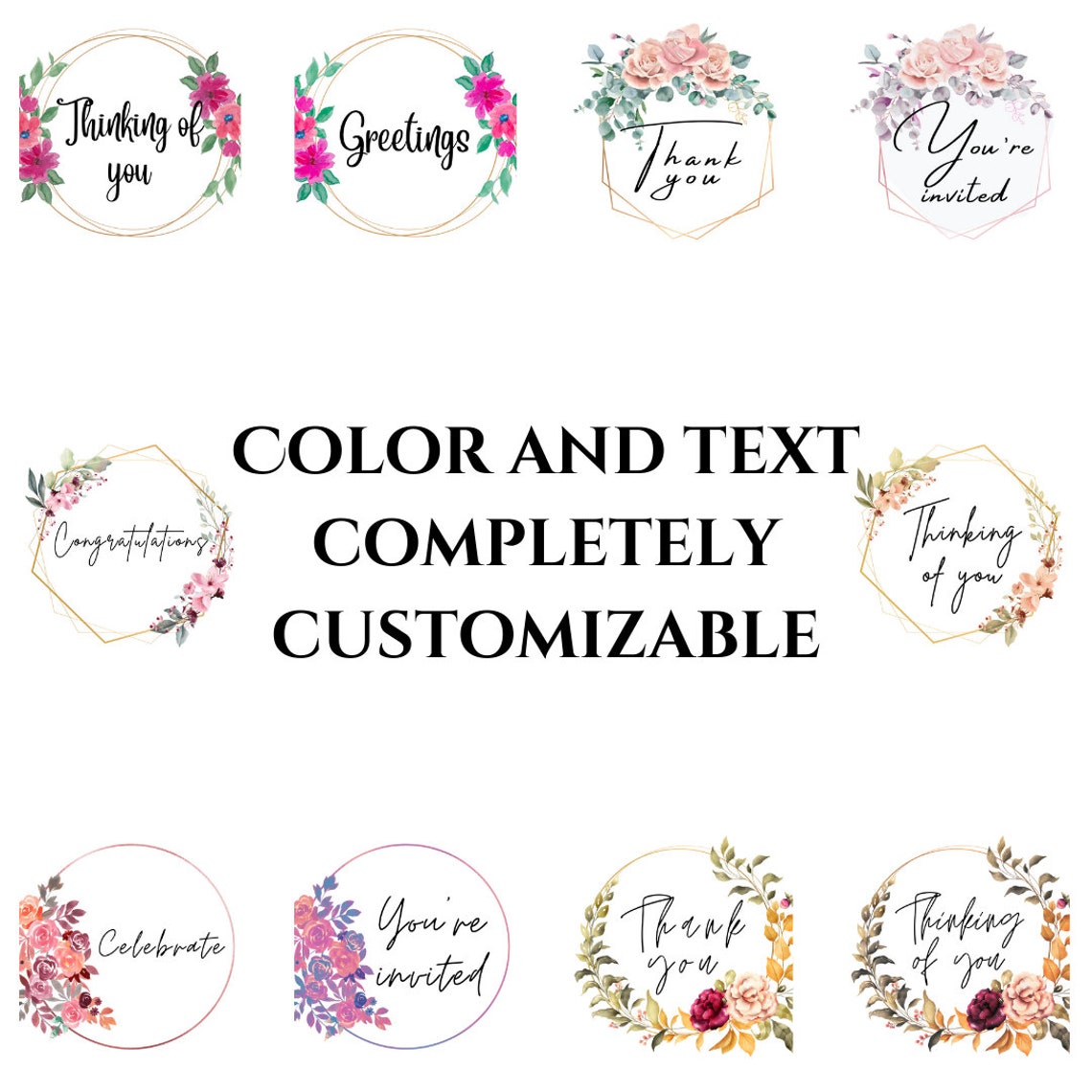 Customizable Flower A2 Cards Front Canva Template - Etsy