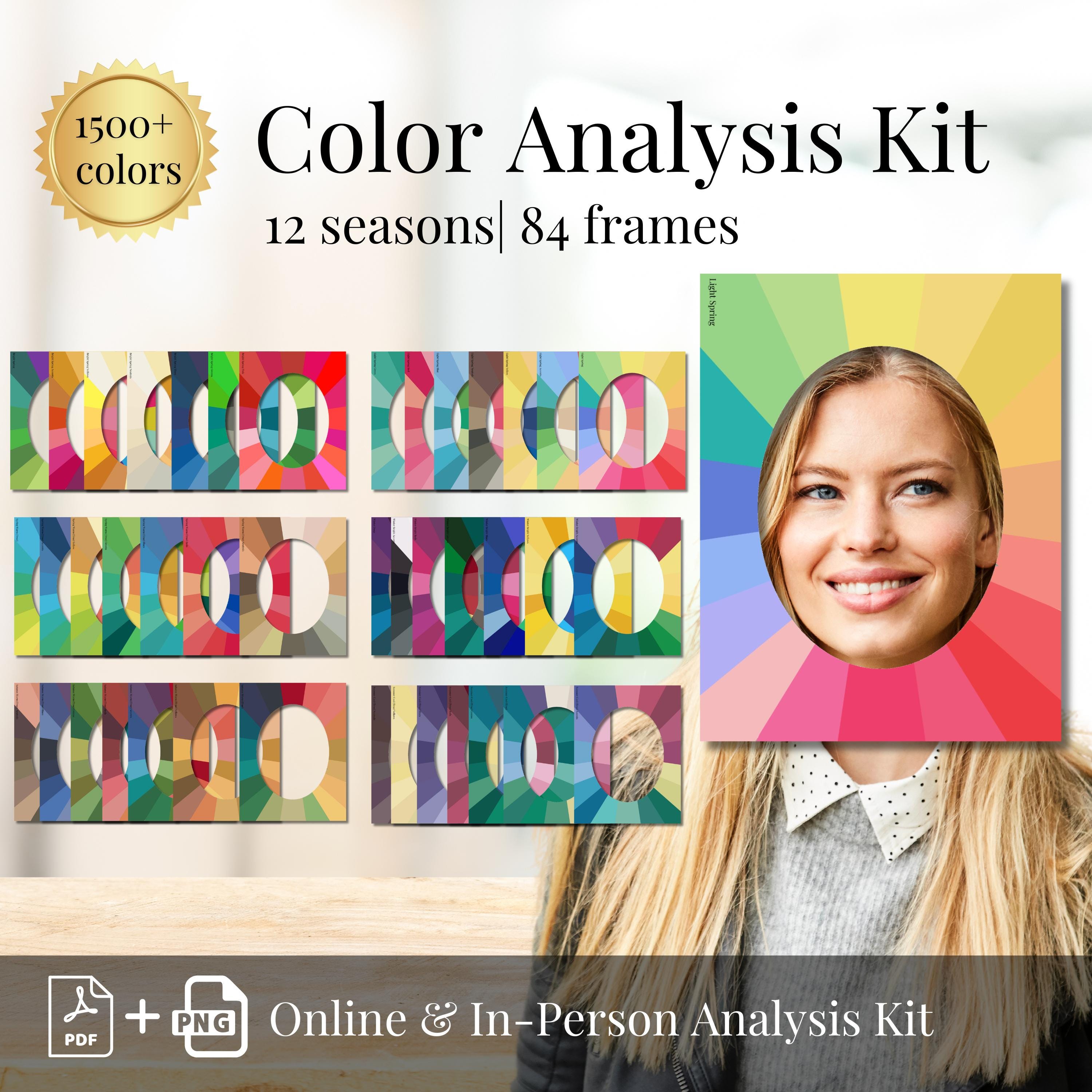 Color Analysis Kit for Virtual and Diy Use| Frames for All 12 Seasons ...